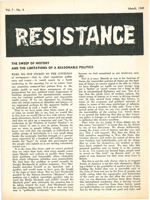 Resistance Vol. 7, No. 4 (March 1949) | libcom.org